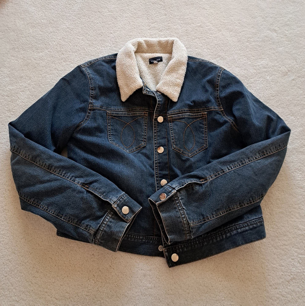 Sherpa Lined Blue Jean Jacket - Gem